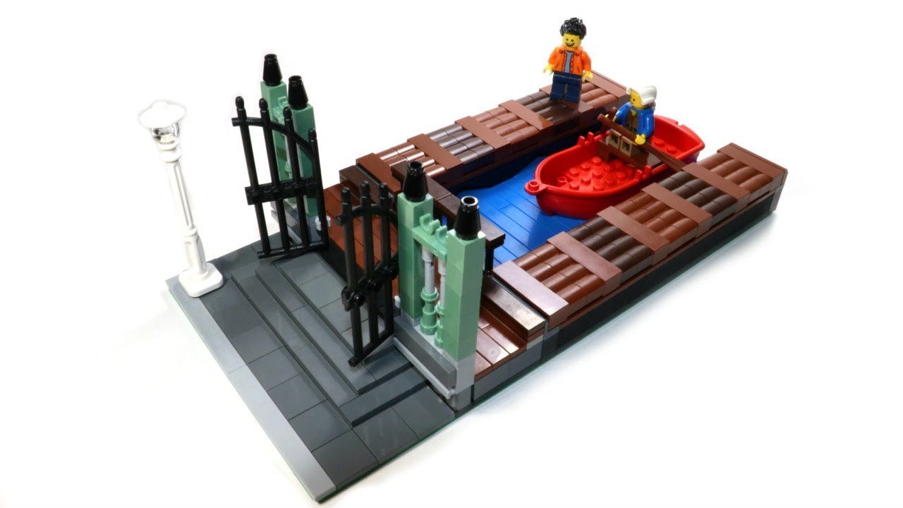 Lego Modular-Compatible Canal MOC (With Docks) - YouTube