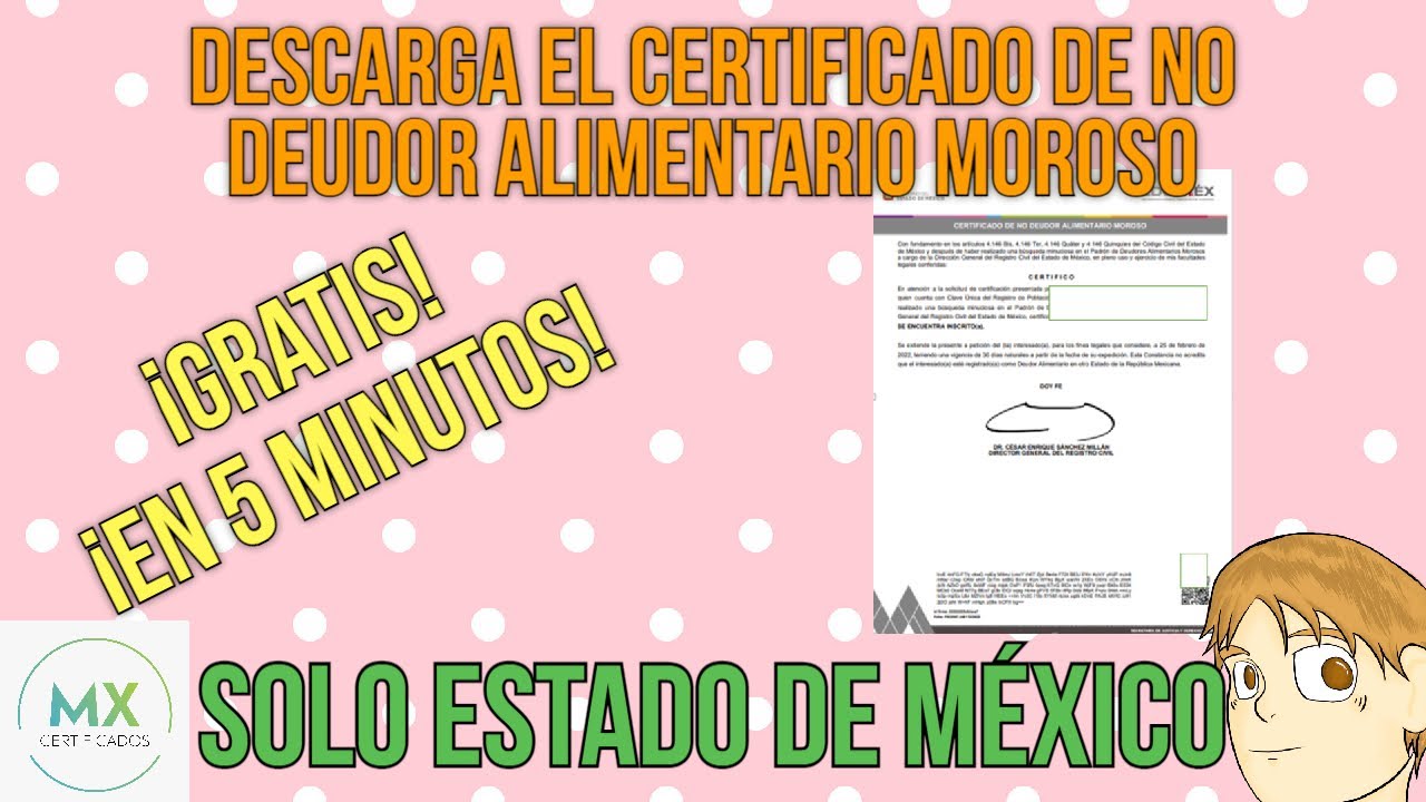 DESCARGAR EN 5 MINUTOS EL CERTIFICADO DE NO DEUDOR ALIMENTARIO MOROSO ...