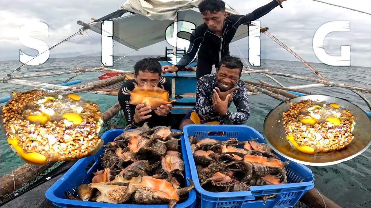 1st Time MUKBANG SISIG RANGA-RANGA or SPIDER SEASHELLS | Best Recipe ...