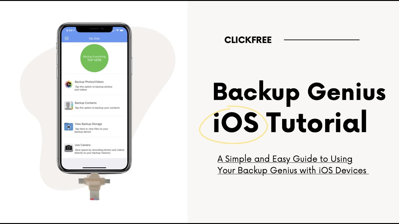 Clickfree Backup Genius iOS Walkthrough - YouTube