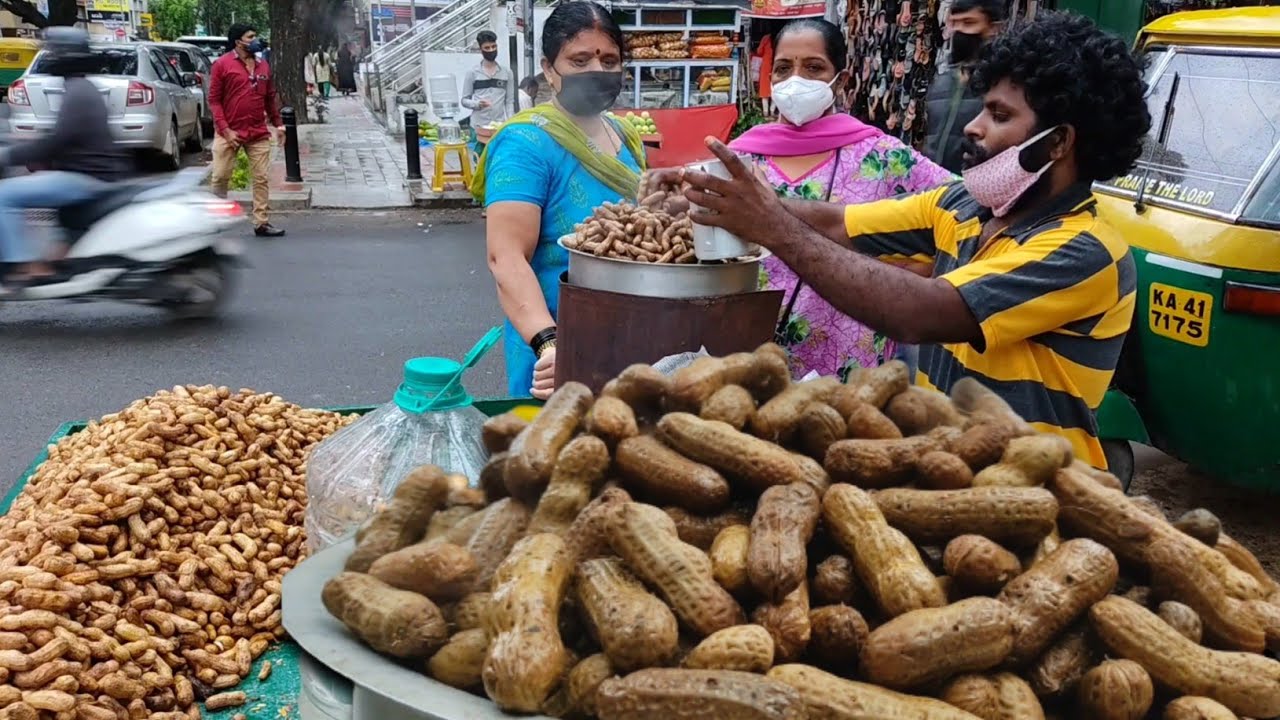 Healthy and Tasty Steamed Groundnut Street Food | Road Side Steamed ...