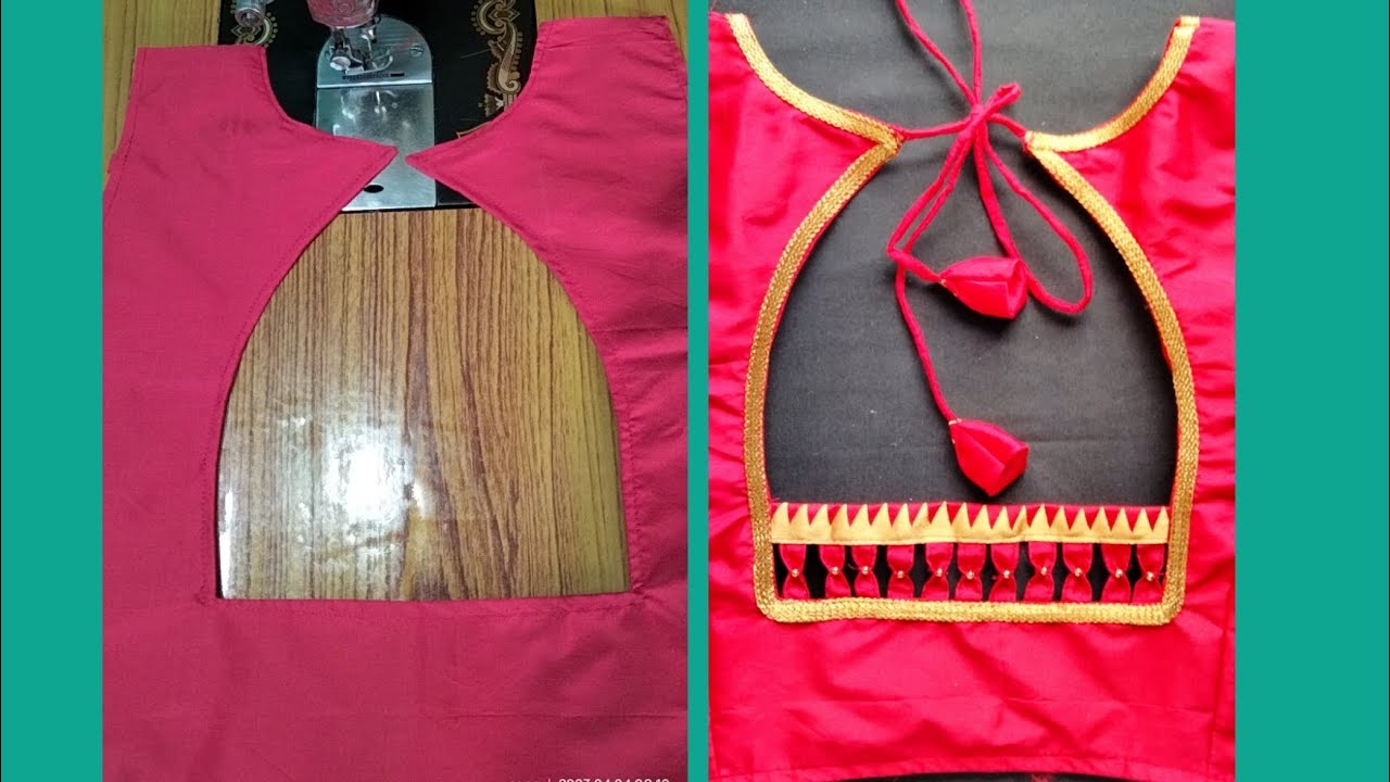 Blouse back design | Blouse Back full cutting ️ and stitching video ...