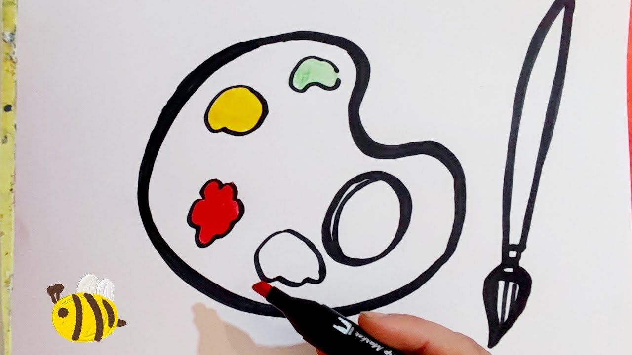 Paint Palette Easy drawing and coloring for kids #forkids # ...