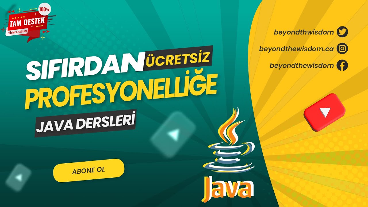 Sıfırdan Profesyonelliğe Java Bölüm I - Part III - YouTube