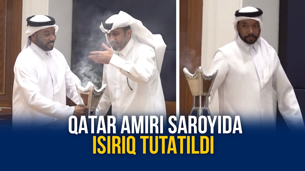 Qatar amiri saroyida isiriq tutatildi - YouTube