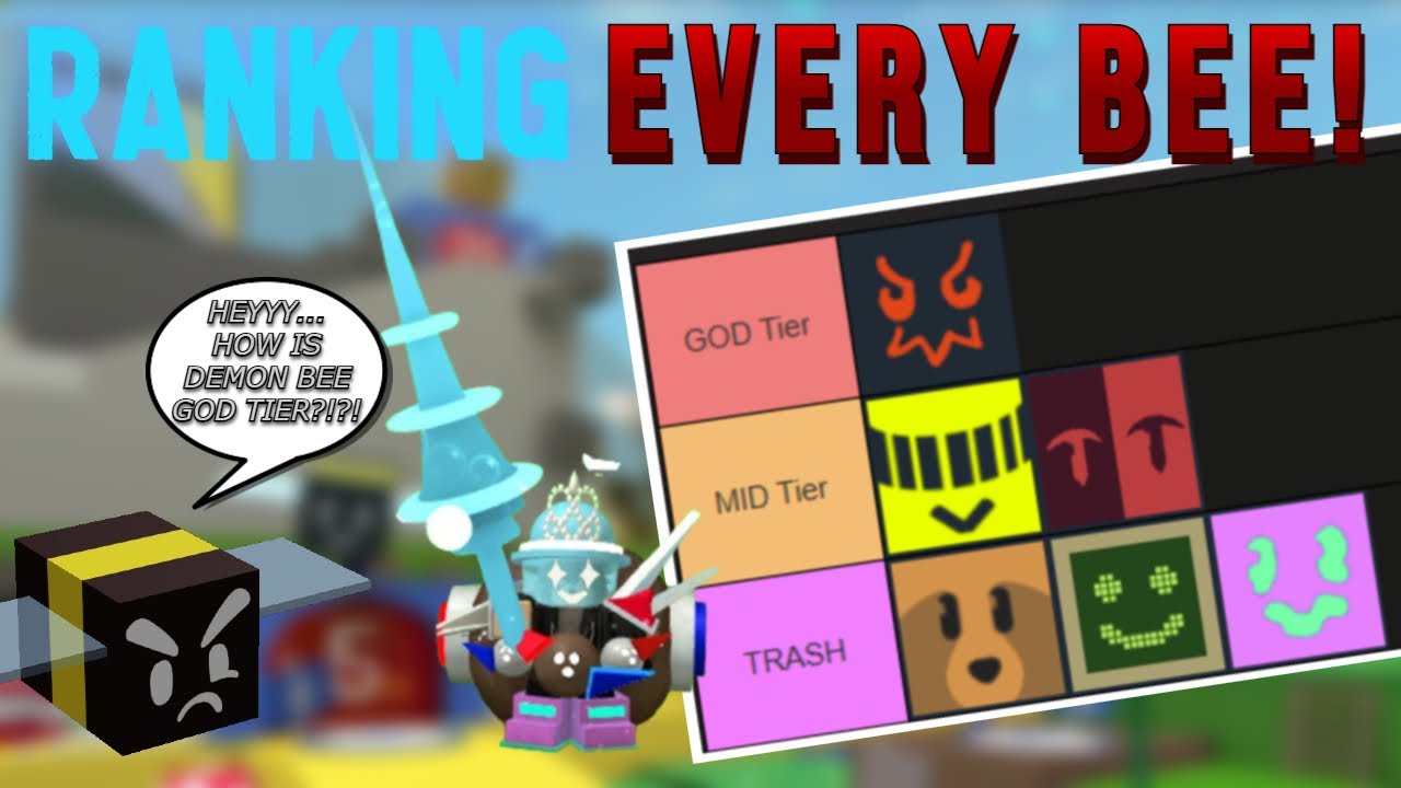 Tier Ranking EVERY BEE In Bee Swarm Simulator! - YouTube