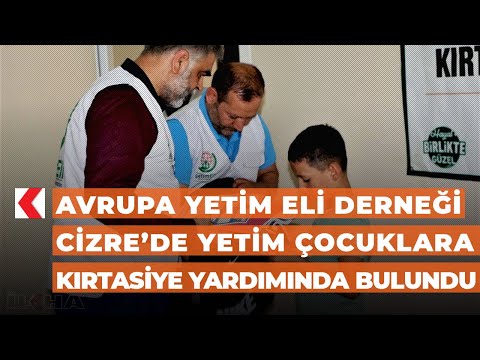 Avrupa Yetim Eli Derneği Cizre’de yetim çocuklara kırtasiye yardımında bulundu