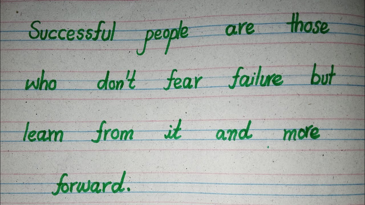 Handwriting practice || Motivational quotes in english handwriting ...