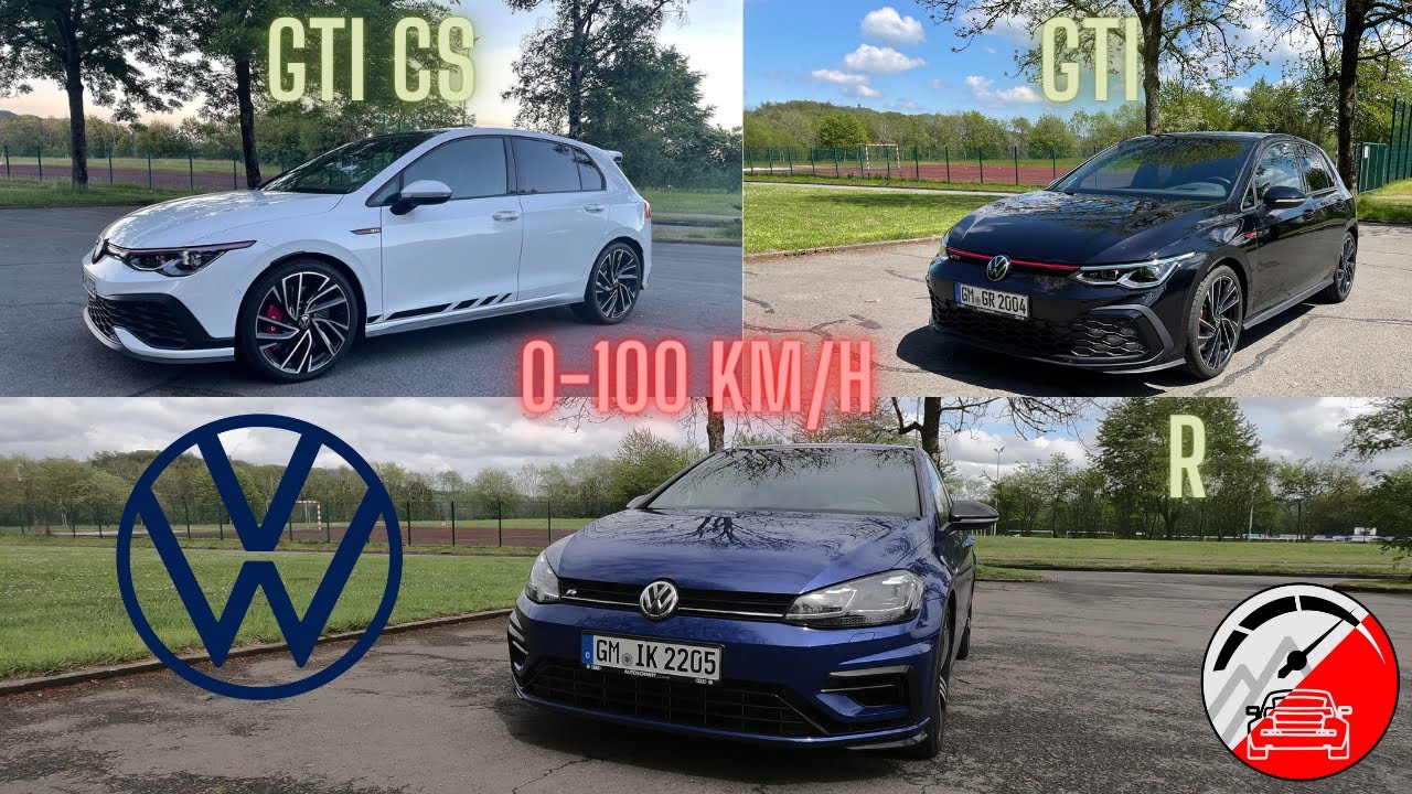 0-100 km/h check | VW Golf 7 R vs. Golf 8 GTI vs. Golf 8 GTI Clubsport ...