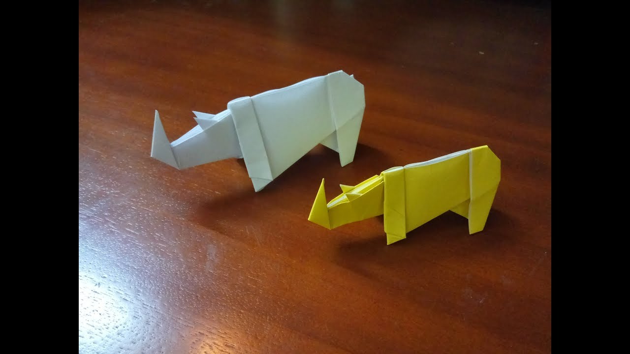 origami rhino easy - how to make rhino easy - YouTube