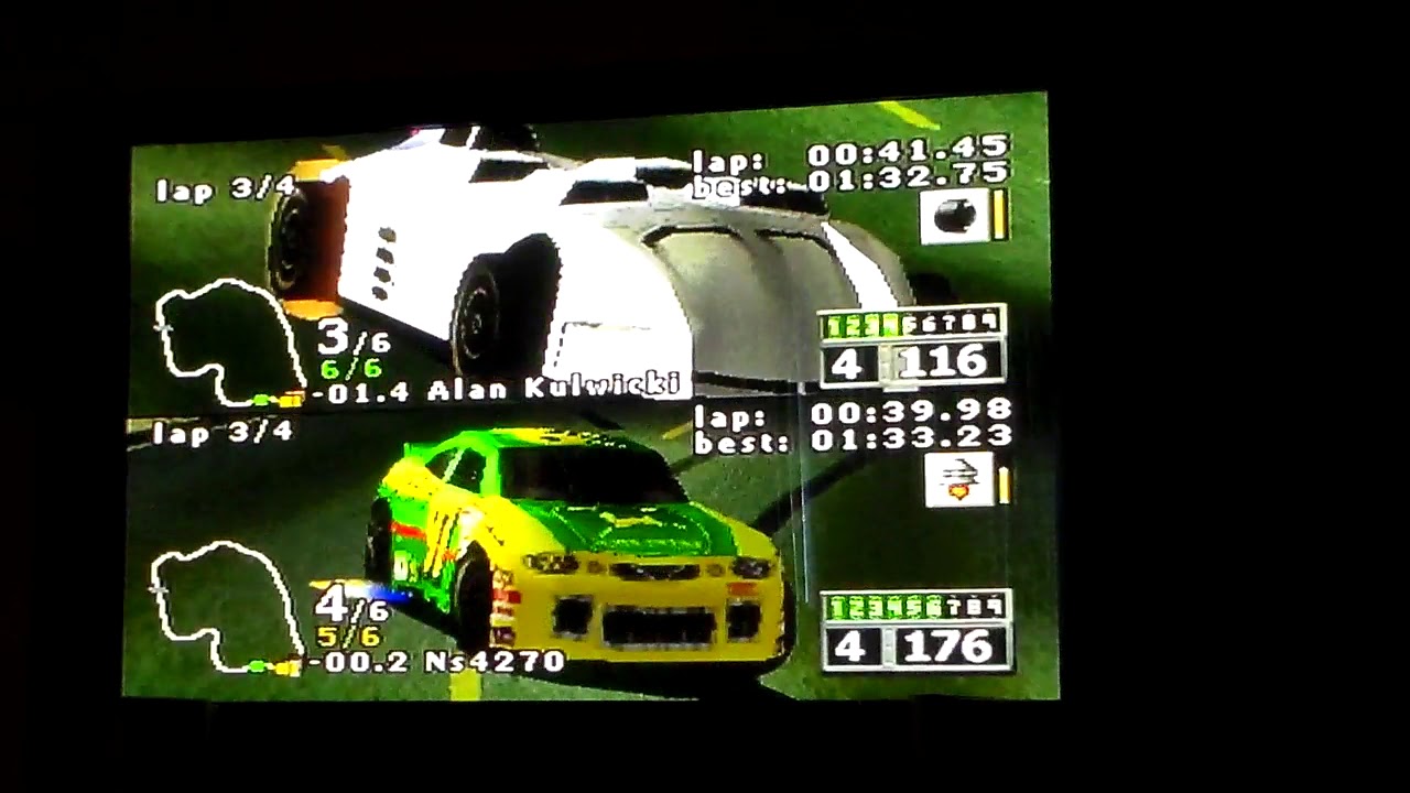 NASCAR RUMBLE 2 player battle on the Night Flight track - YouTube