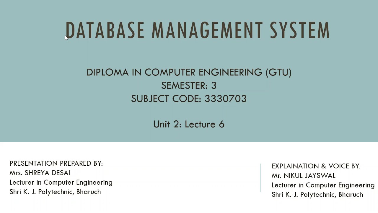 DBMS Unit 2 Lecture 6 Types Of Database System YouTube DBMS Unit 2 Lecture 6 Types Of Database System YouTube