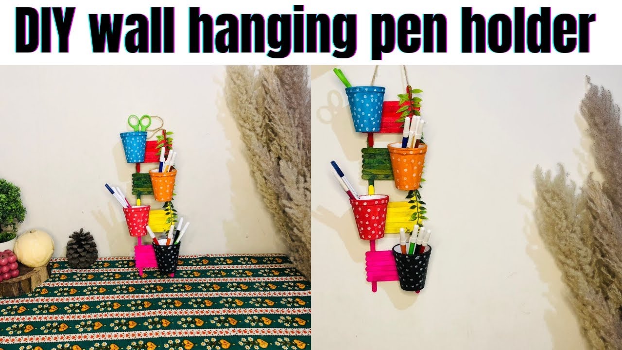 DIY wall hanging pen holder | DIY pen holder | DIY things - YouTube