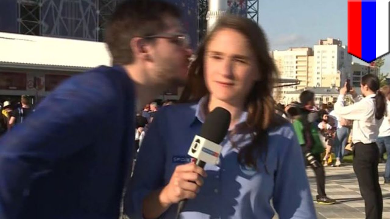 World Cup reporter fights back inappropriate kissing attempt - TomoNews ...