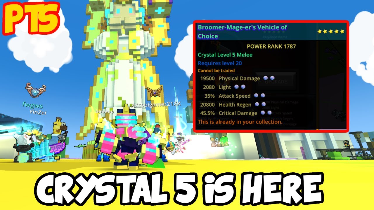 THEY ACTUALLY DID IT.. CRYSTAL 5 GEAR IS COMING TO TROVE (test server ...