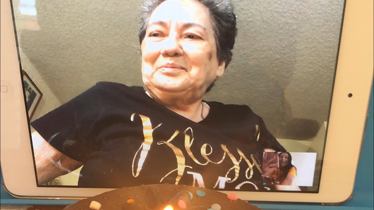 FaceTime with my mom to celebrate her 75th birthday. - YouTube