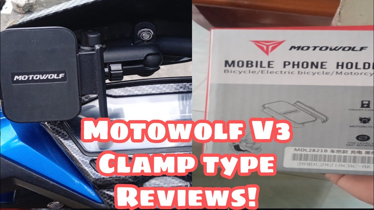MOTOWOLF CELLPHONE HOLDER V3 CLAMP TYPE. REVIEWS AND INSTALLATION - YouTube
