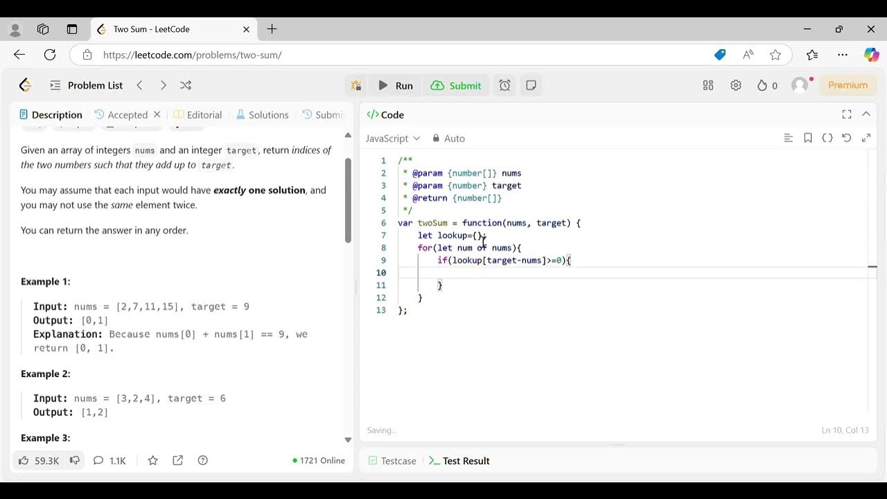 Two Sum Leetcode 1 - YouTube