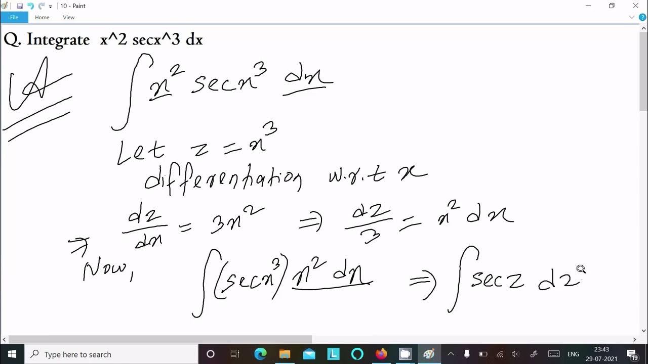 Evaluate the integral : ∫ x² secx³ dx - YouTube