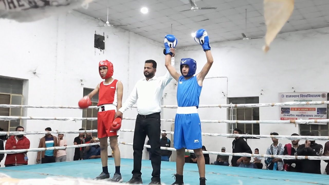 Rajasthan university boxing semifinal match match#university # ...