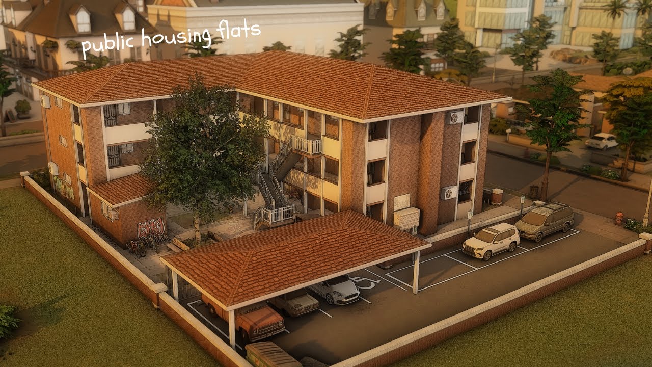 Realistic Public Housing Flats | Sims 4 - Speed Build | CC - YouTube