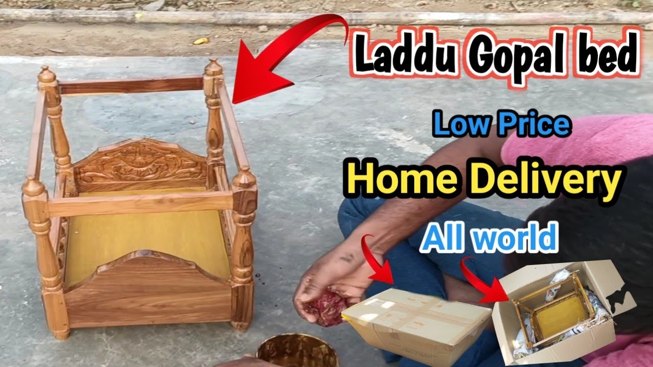 Wooden Bed For Laddu gopal | Laddu Goal bed Design | Laddu gopal jhola ...