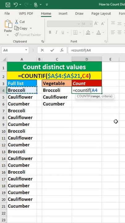 How to Count Distinct Values In Excel #exceltutorial #exceltips #exceltricks #excel - YouTube