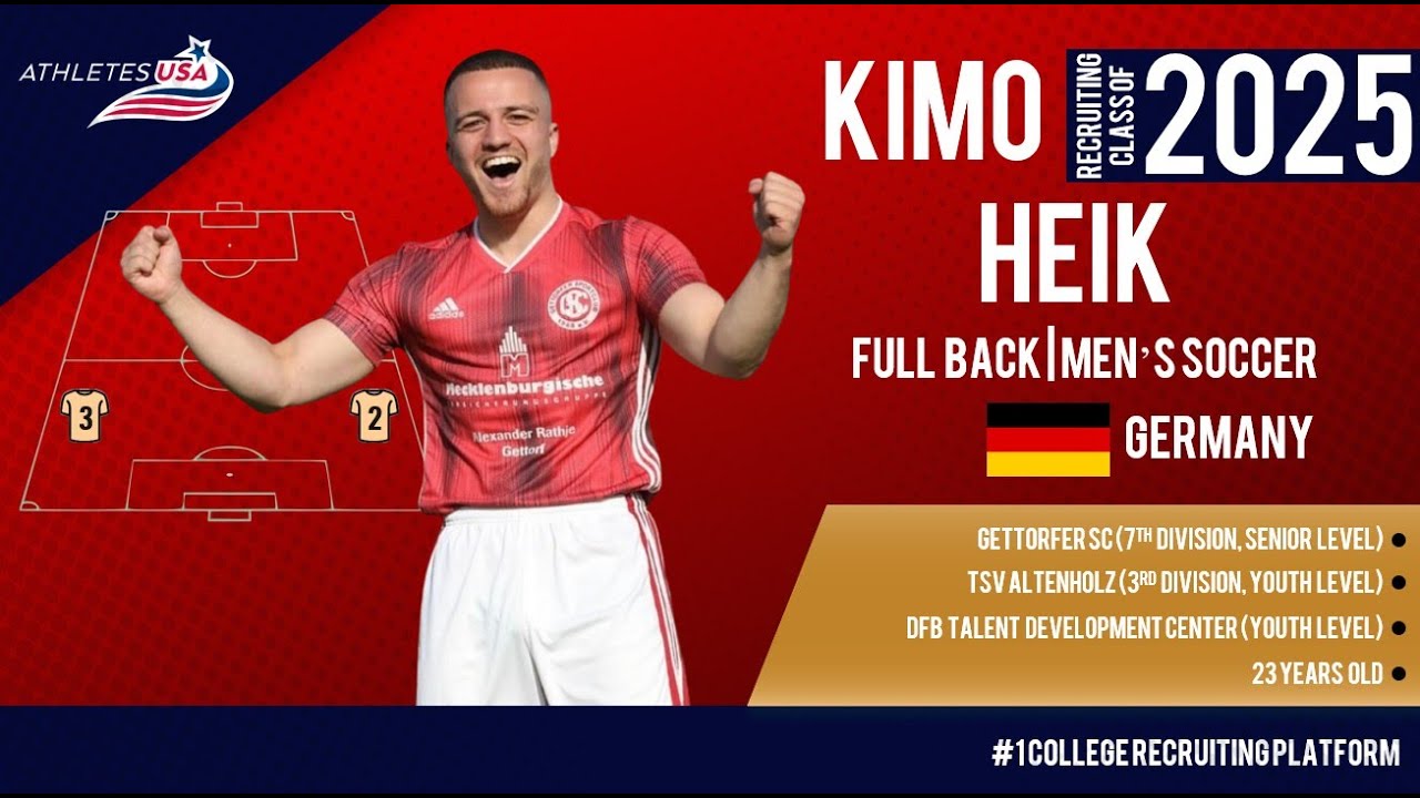 Men's Soccer | Full Back | Kimo Heik, Germany | Highlights | Recruit 2025 - YouTube