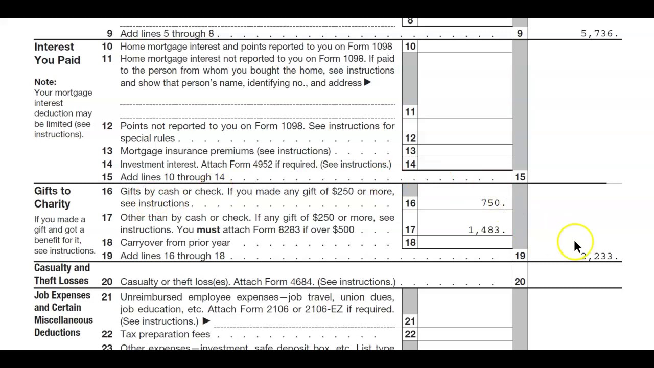 Itemized Deductions Example - YouTube