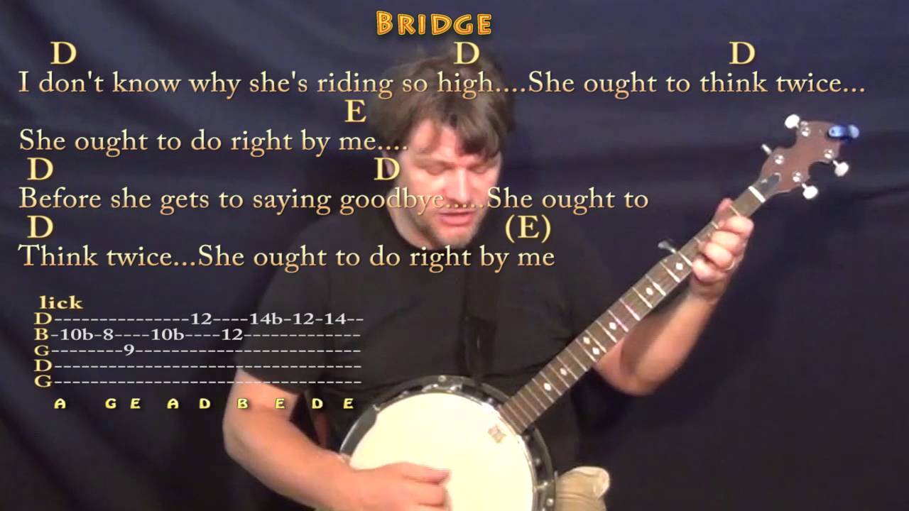 Ticket to Ride (The Beatles) Banjo Cover Lesson in A with Chords/Lyrics ...