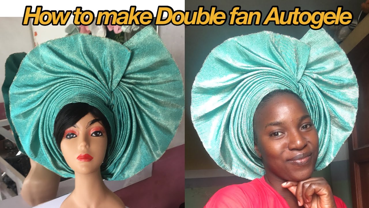 How to make Autogele,double sided fan (part 2) Butterfly gele #diy # ...