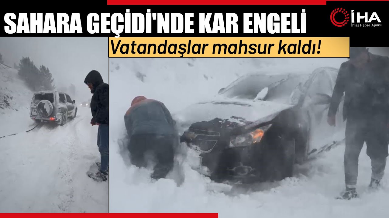 Sahara Geçidi'nde Yoğun Kar ve Tipi Ulaşıma Engel Oldu - YouTube