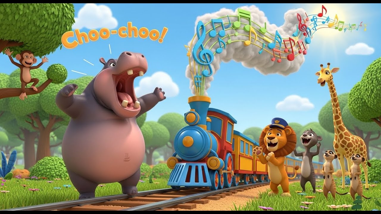The Hippo Who Rode a Train | Best Nursery Rhymes and Kids Songs ...