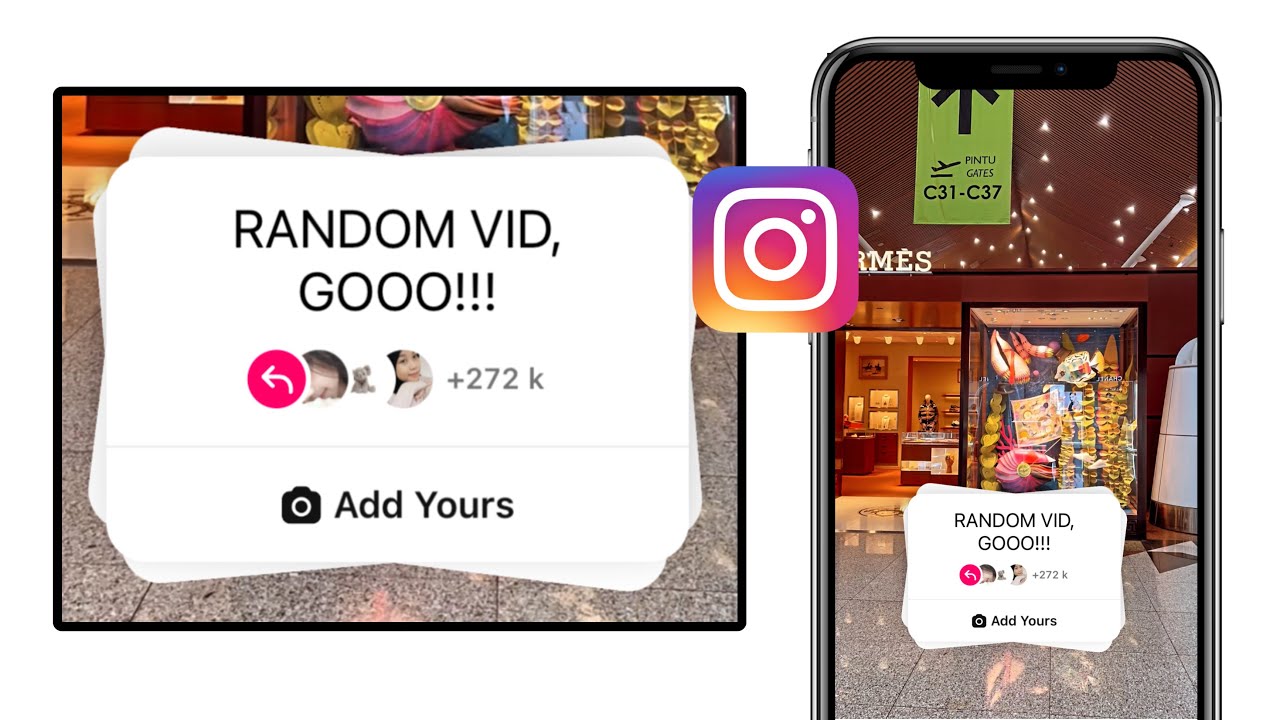 RANDOM VID GOOO!!! Instagram chain story | Trending add yours sticker ...