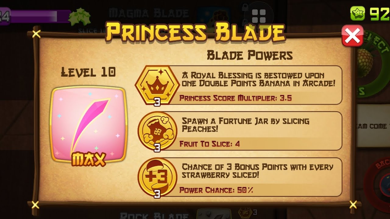 Fruit Ninja Classic - New Blade Powers! Princess Blade! - YouTube