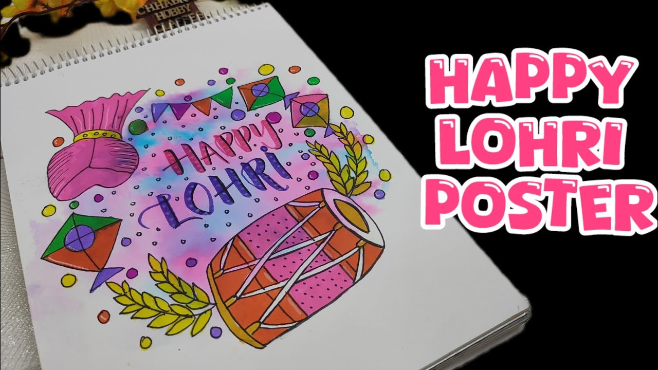 Lohri drawing easy| Happy Lohri Drawing| How to draw Lohri Festival ...