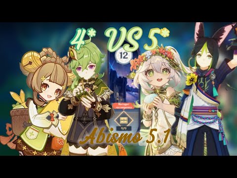 Hiperbloom full 4* VS 5* // Abismo 5.1 // Genshin Impact - YouTube