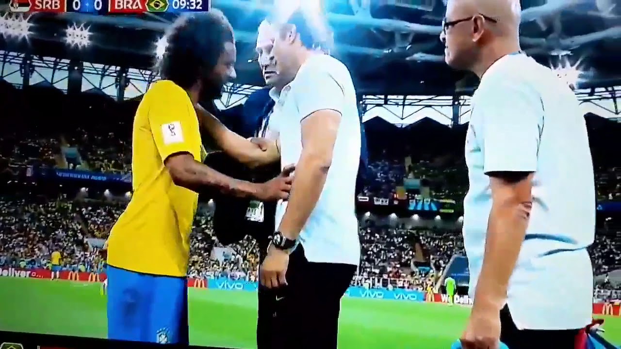 Marcelo injury with Brasil - Fifa World Cup Russia 2018 - YouTube