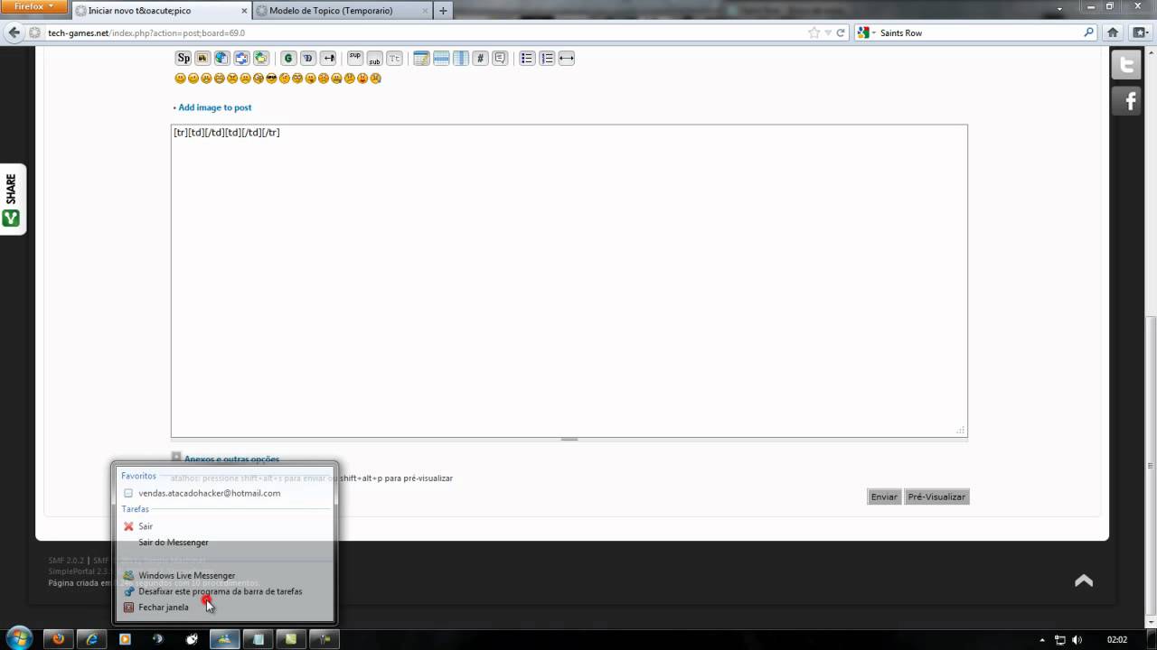 Tabela BBCode para forum - YouTube
