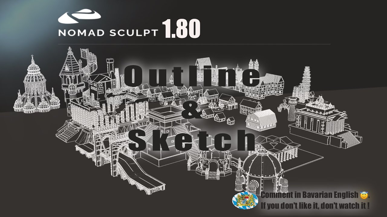 Nomad Sculpt - Outlines / Sketch render effect - Tutorial (V1.80 - 9.8. ...