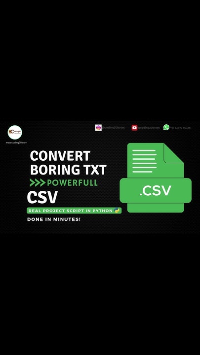 Convert TXT to CSV in Seconds using Python | Beginner Friendly! - YouTube