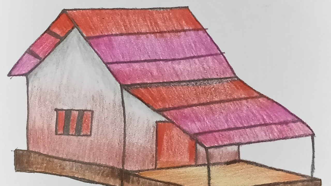 How to draw a hut|| 🛖 Hut drawing easily step by step for beginners # ...