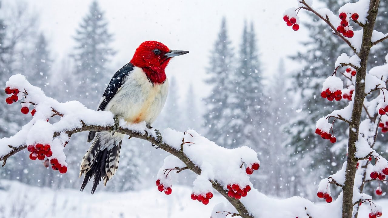 Calming Winter Birds and Healing Music for Deep Sleep, Peace & Stress ...