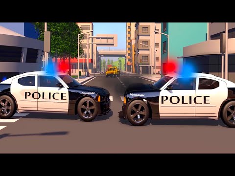 Police Car Cartoons for children. 60 Minutes.  Police for kids. Trucks Cartoons for children.