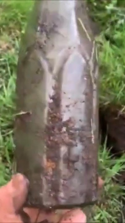 cathedral style bottle found bottle digging Scotland - YouTube