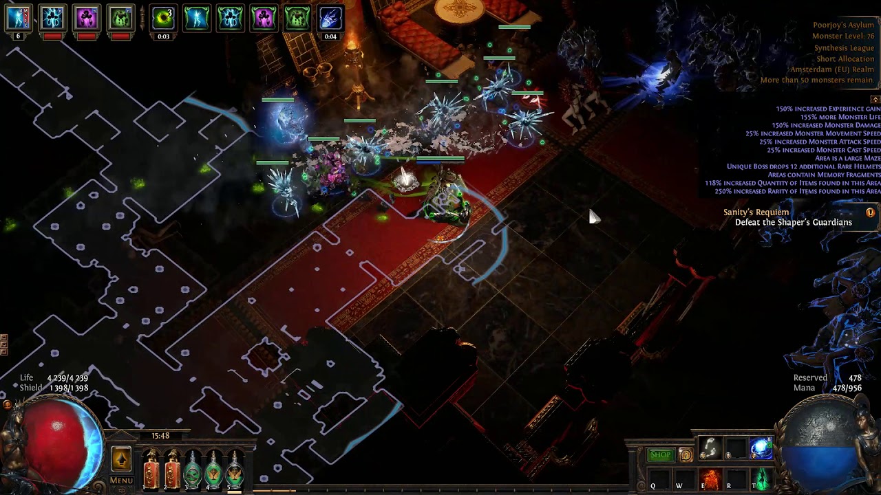 Path of Exile - Poorjoy's Asylum Unique Temple Map. Synthesis League ...