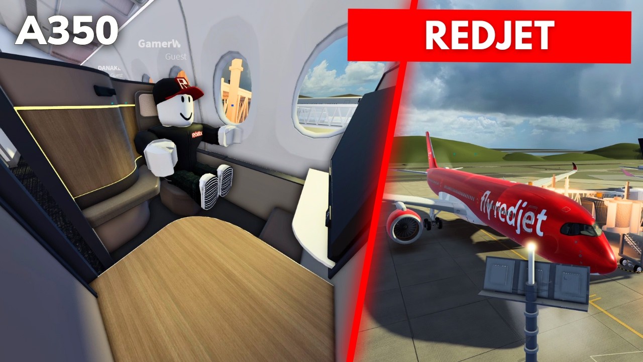 ROBLOX Airline Review: redjet A350 First Class | Edinburgh Airport ...