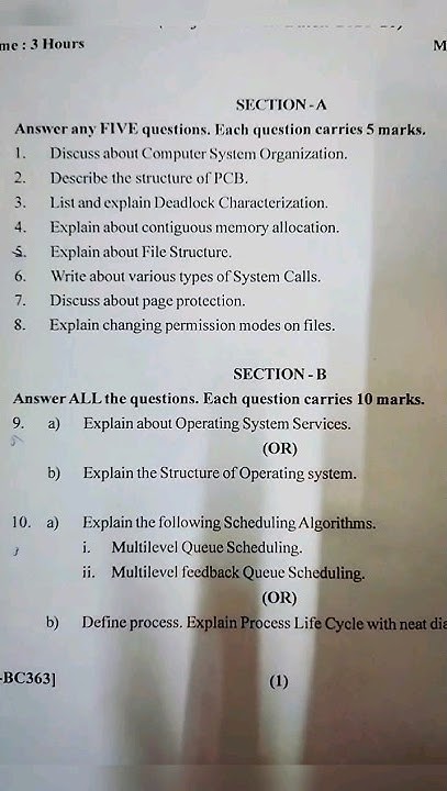 OS(operating systems) degree sem-3 important questions previouspaper#operatingsystem#shorts# ...