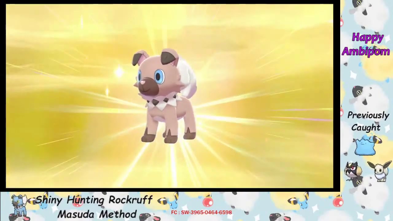 Live Reaction Shiny Hunting Rockruff Masuda Method Pokemon Shield (no ...