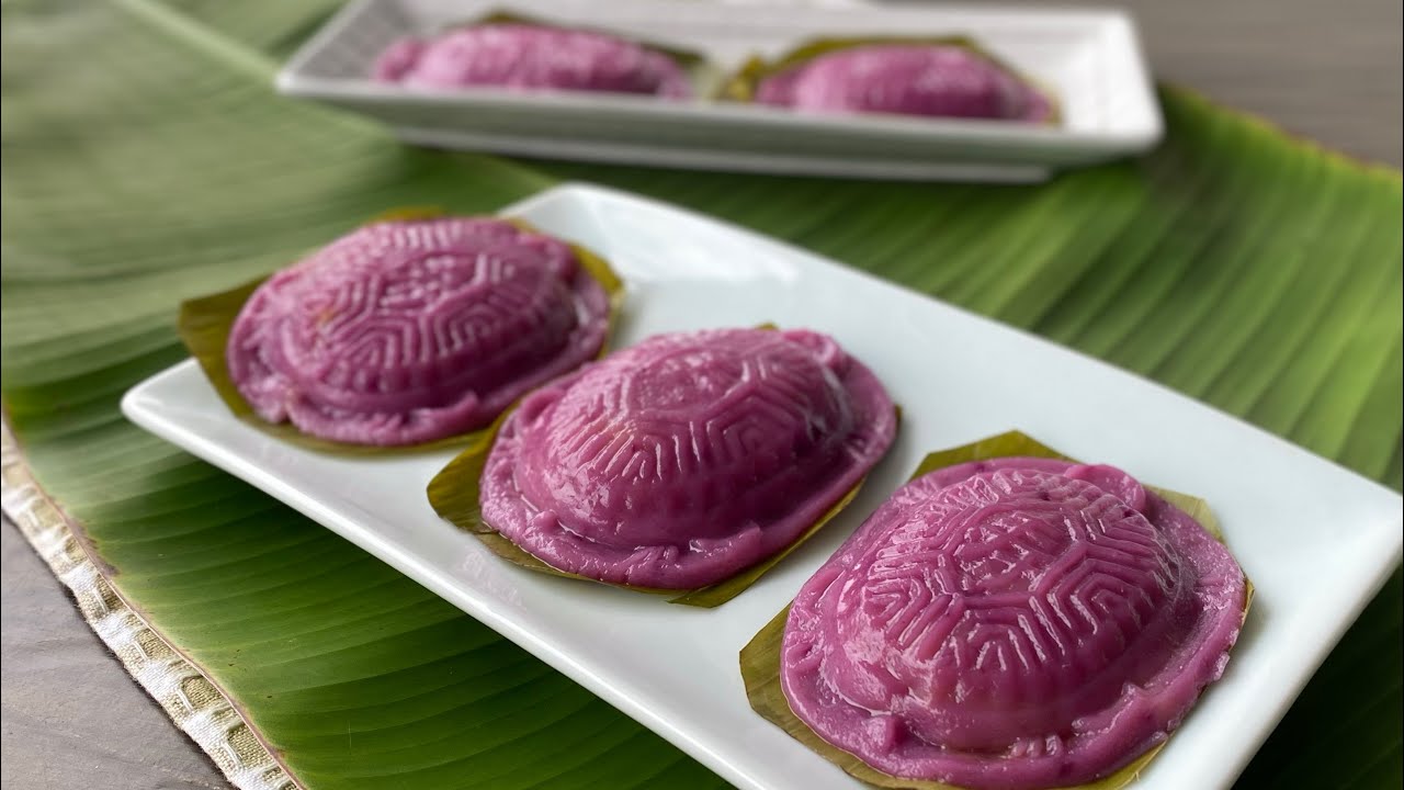Purple Sweet Potato Ku kueh With Grated Coconut Filling Without Egg ...